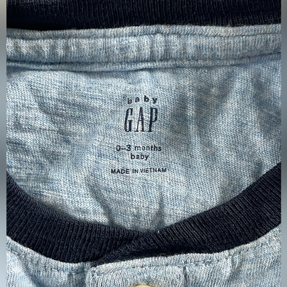 GAP | One Pieces | Baby Gap Boys Onesie 3 Months Light Blue W Dark Blue Pocket And Trim Buttons ...